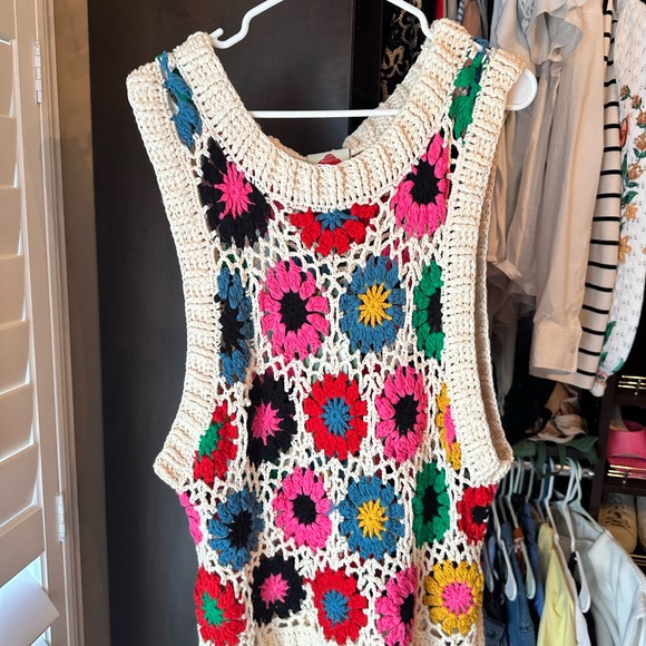 FARM Rio | Tops | Farm Rio Multicolor Crochet Vest | Poshmark